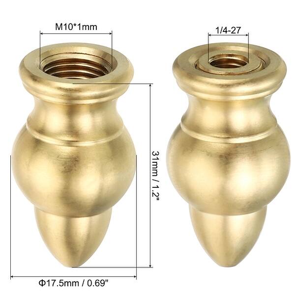 4set 1.2" Tall Brass Lamp Finials Lamp Shade Decoration Screw Cap Knob ...