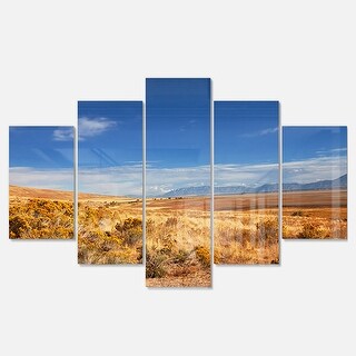 Designart 'Expansive Prairie under Blue Sky' Landscape Metal Wall Art ...