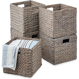 Set of 5 Handwoven Hyacinth Baskets - Bed Bath & Beyond - 40770416