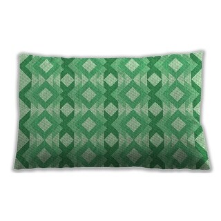 Ahgly Company Patterned Indoor-Outdoor Jade Green Lumbar Throw Pillow ...