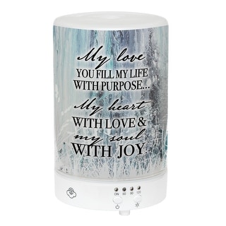 5.75" LED Blue Distressed "My Love" Romantic Inspirational Essential Oil Diffuser - Bed Bath ...