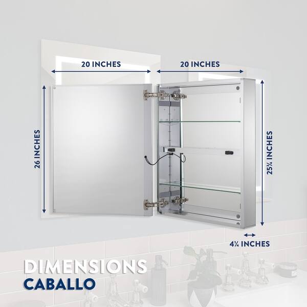 Croydex Caballo Illuminated Dual LED Medicine Cabinet, Recessed or ...
