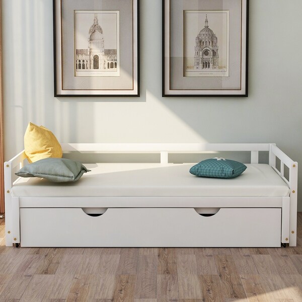 Twin Extendable Daybed with Trundle Can Pull Out to King Sofa Bed Bed Bath Beyond 38937122