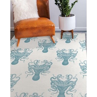 OCTOPUS LIGHT BLUE Area Rug By Becky Bailey - Bed Bath & Beyond - 39109628
