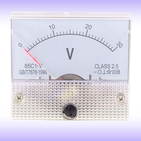 85C1-V DC 0-30V Rectangle Analog Panel Volt Meter Voltmeter Gauge - DC ...