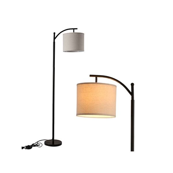 Defong 62 Inch Modern Black Standing Floor Lamp with Linen Shade - Bed ...