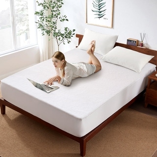 Mattress Protector Waterproof Protection Soft Cotton Terry Top Cover ...