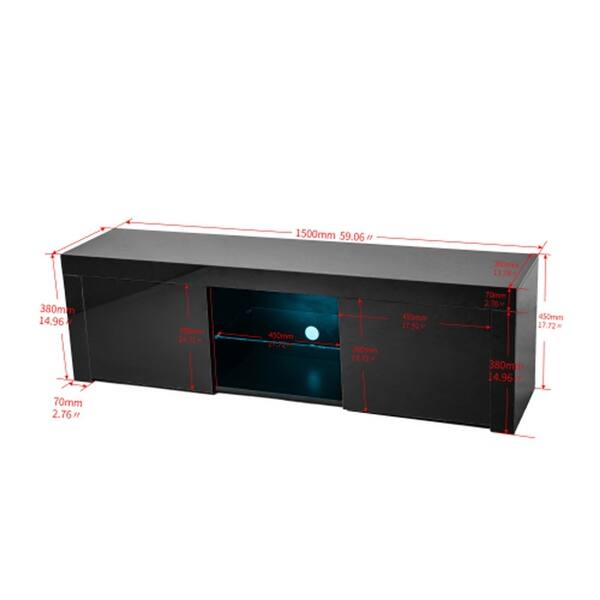 Black morden TV Stand with LED Lights - Bed Bath & Beyond - 34346834
