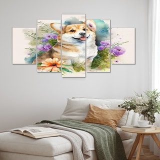 Designart "Cute Little Corgi Dog" Animals Dog Corgi Gangster Mafia ...