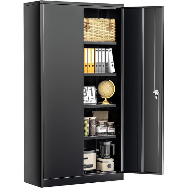 Tall metal cupboard store