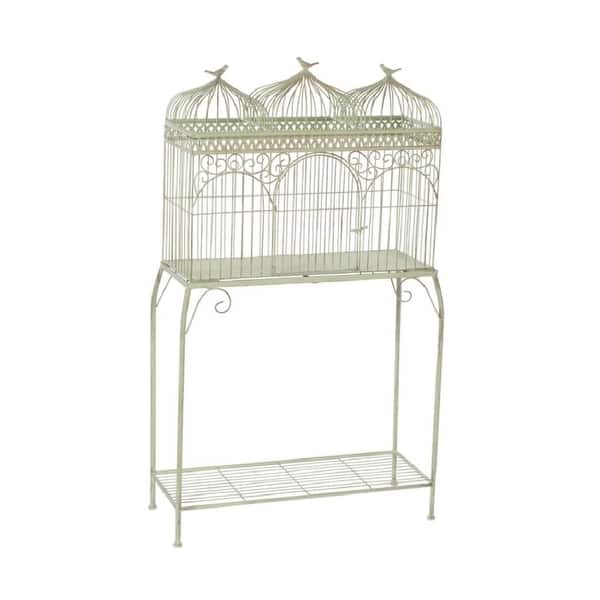 Exquisite Decorative Triple Bird Cage with Stand and Shelf 47.5 ...