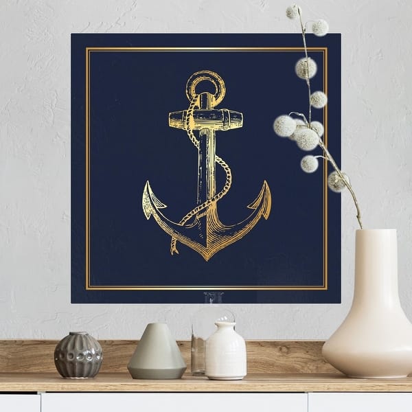 "Navy Gold Anchor" Poster Print - Bed Bath & Beyond - 21005642