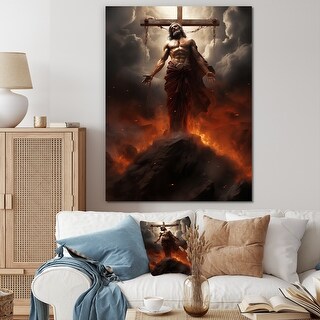 Designart "Jesus Christ Holy Cross Divine II" Christianism Wall Art ...
