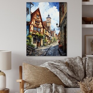 Designart "Germany Rothenburg Street II" Cityscapes Metal Art Print ...