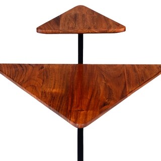 21 Inch Triangular Acacia Wood Accent End Table with 2 Tier Tabletops ...