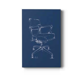 Office Chair Blueprint I Premium Gallery Wrapped Canvas - Ready to Hang ...