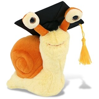 DolliBu Orange Snail Small Graduation Plush Toy with Cap with Tassel ...