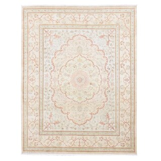 Hand Knotted Beige Fine Oriental with Wool Oriental Rug (8'1" x 10'5 ...