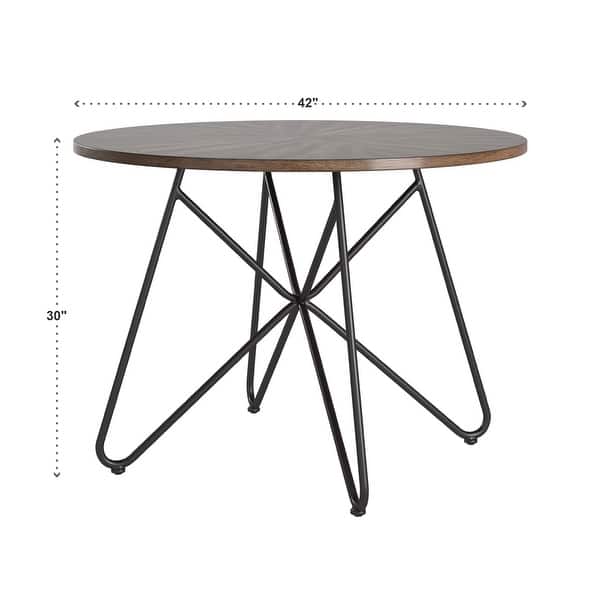 Mabel 42-inch Iron and Wood Round Dining Table or Dining Set by iNSPIRE ...