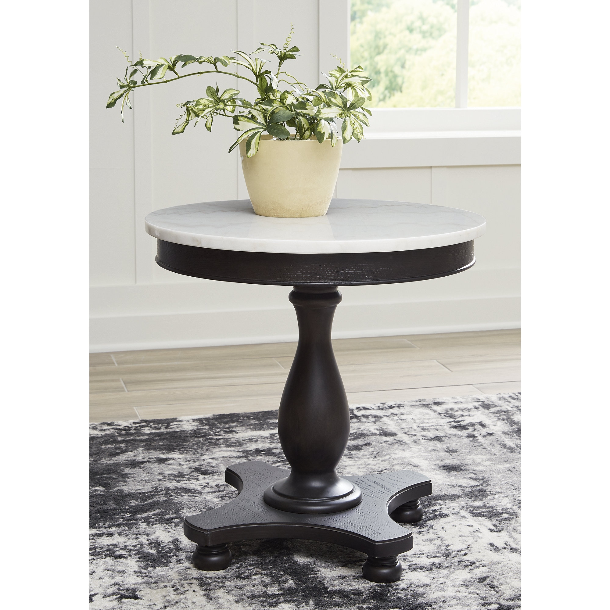 Signature Design by Ashley Henridge Black and White Accent Table - 24"W ...
