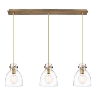 Innovations Lighting Newton Bell - 3 Light 8" Cord Hung Linear Pendant ...
