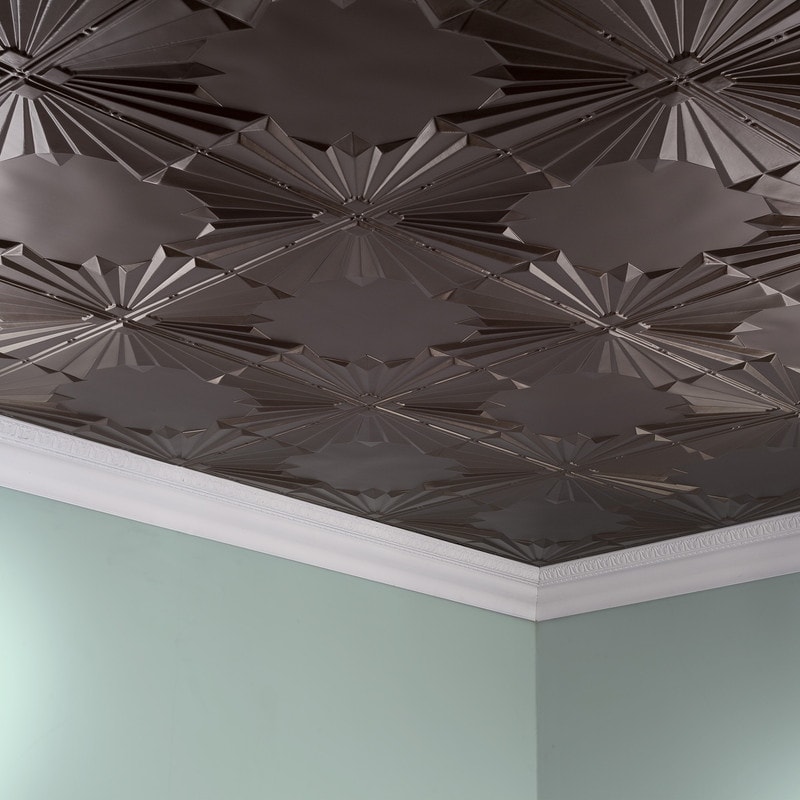 FASÄDE Art Deco Decorative Vinyl 2ft x 4ft Glue Up Ceiling Panel in ...