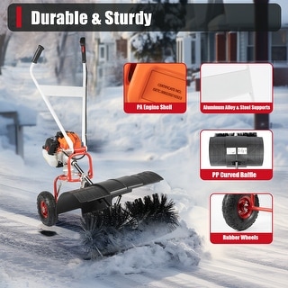 2 Stroke 52cc Hand-pushed Snow Plow Double Handle - 43*24*15inch - Bed ...
