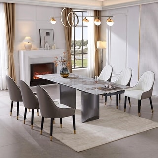 6-Person Extendable 63'' to 94.5'' Dining Set,Rectangular Sintered ...