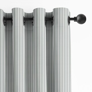 6ix Tailors Ruben Stripe Sage Grommet Top Drapery Panels Set of 2 - Bed ...