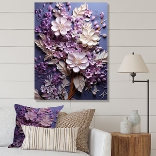 Designart "Timeless Nostalgia Flower Petals" Lilacs Wall Art - Bed Bath ...