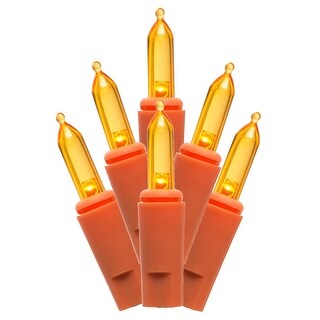 Vickerman 50 Light LED Orange Dura-Lit Mini Lights, Orange Wire - Bed ...