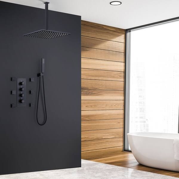 Top Mounted Thermostatic Multi-Function Shower System With Body Sprays ...