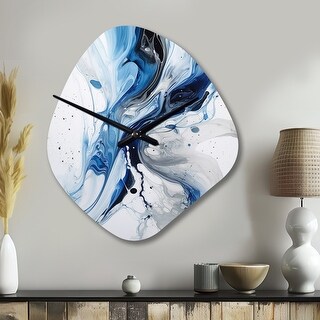 Designart - Blue and Grey Ethereal Elixir I - Abstract Large Wall Clock ...