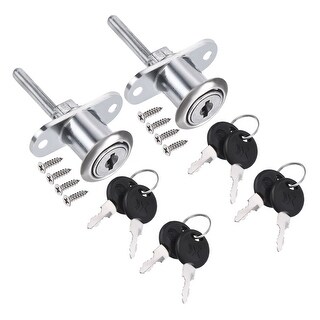 16mm Drawer Locks, 2 Pack Zinc Alloy Chrome Finish Drawer Door Lock ...