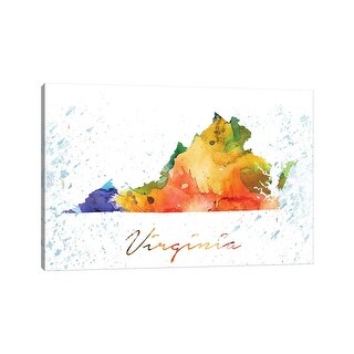 iCanvas "Virginia State Colorful" by WallDecorAddict Canvas Print - Bed ...