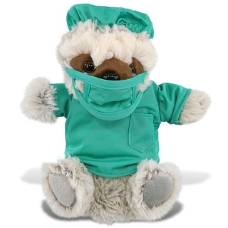 DolliBu Sloth Hand Puppet Doctor Plush with Cute Scrub Uniform and Cap ...