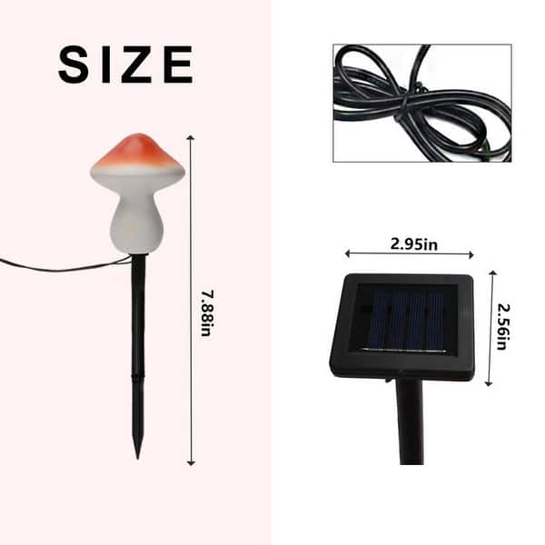 Mushroom Solar Lamps Outdoor Solar Light Multicolor Pathway Light - Bed ...