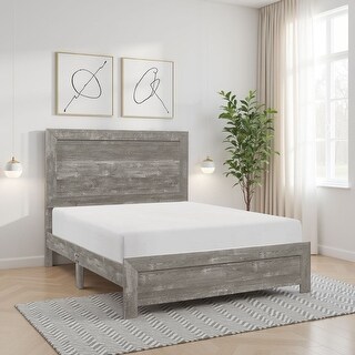 Eby Twin Size Bed, Rustic Farmhouse Style, Gray Finish Wood Veneer ...