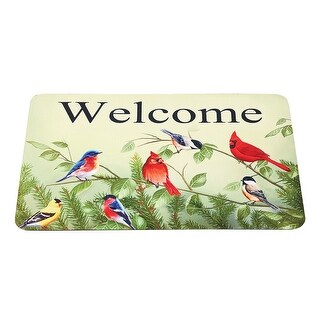 Beautiful Perched Birds on Branches Slip-Resistant Welcome Mat - 19.5 x ...