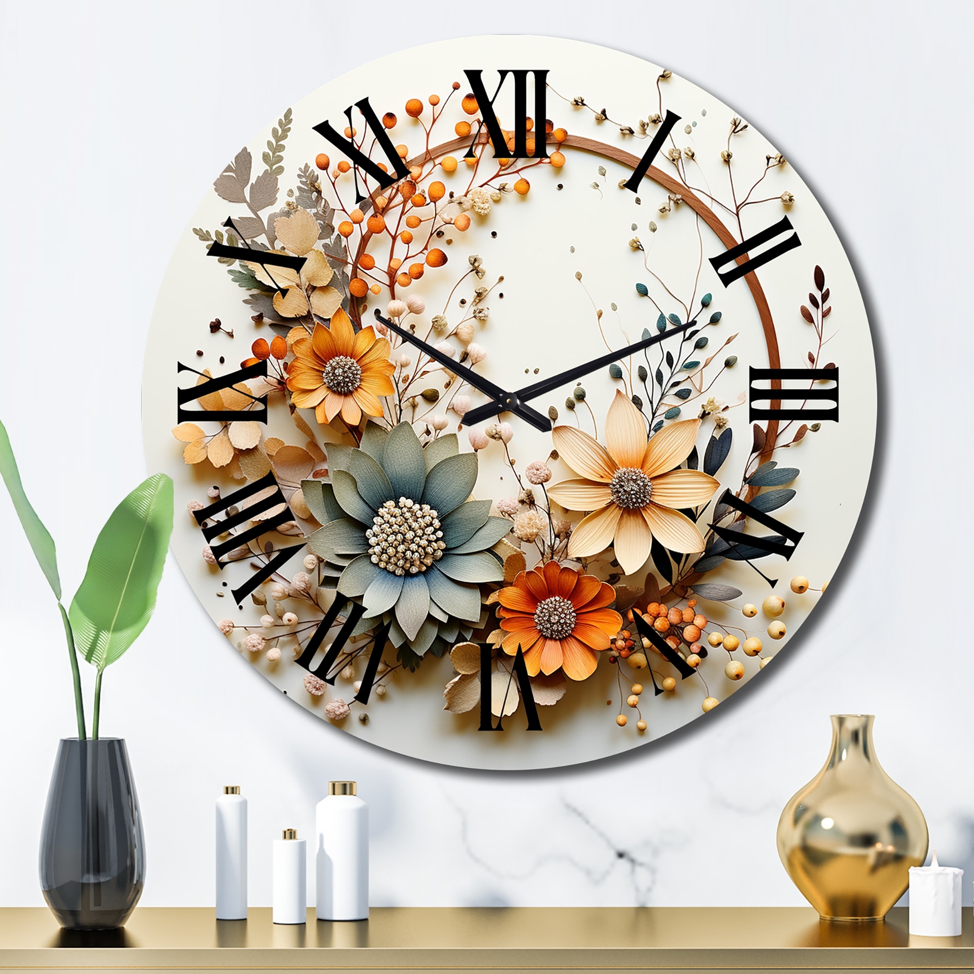 flower with clock