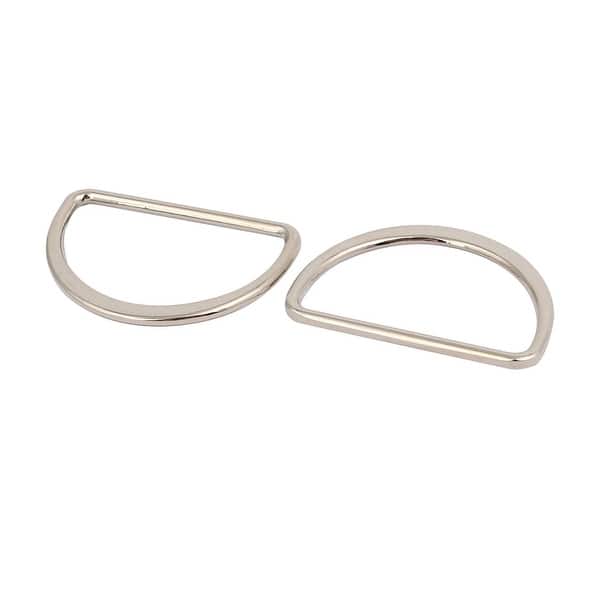 35mm Inner Width Aluminum Alloy Flat D Welded Ring Silver Tone 10pcs ...