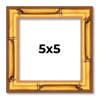 5x5 In Solid Gold Bamboo Style Wood Frame - Great for Posters, Photos ...