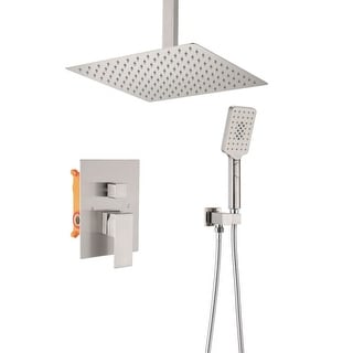 CLihome Ceiling MountShower System with Handheld Showerhead - 12" - Bed ...