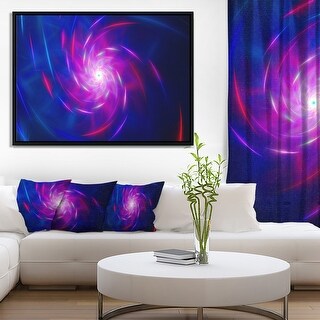 Designart "Blue Whirlpool Fractal Spirals" Abstract Art on Framed ...
