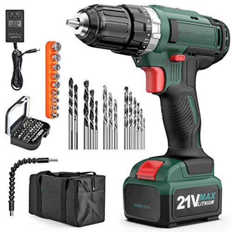 Cordless Drill Driver 21V Max Impact Drill - Overstock - 37411716