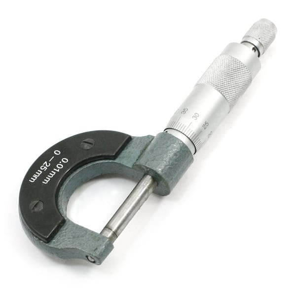 0-25mm Outside Metric Micrometer 0.01mm Grad. w Calibration Spanner ...