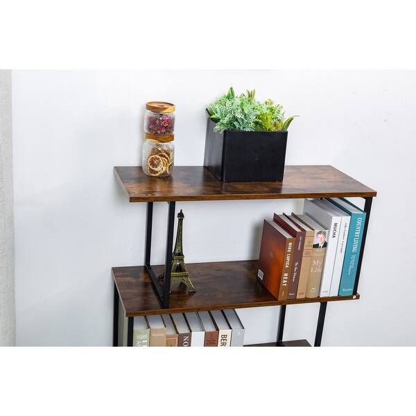 3 Tier Bookcase Display Shelf, S-Shaped Z-Shelf Bookshelves ...