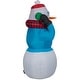 Christmas 6 ft. Animated Airblown Shivering Super Chill Snowman - Bed ...