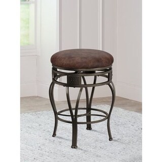 Metal Upholstered Backless Counter Height Swivel Stool - Bed Bath ...