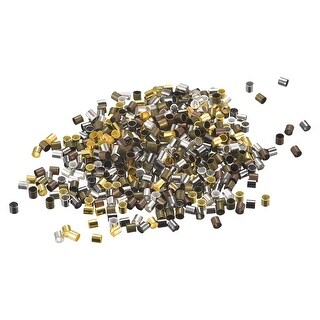 1500Pcs 2.5x2.5mm Crimp Tube Beads Jewelry Making Crimp End Spacer Bead ...